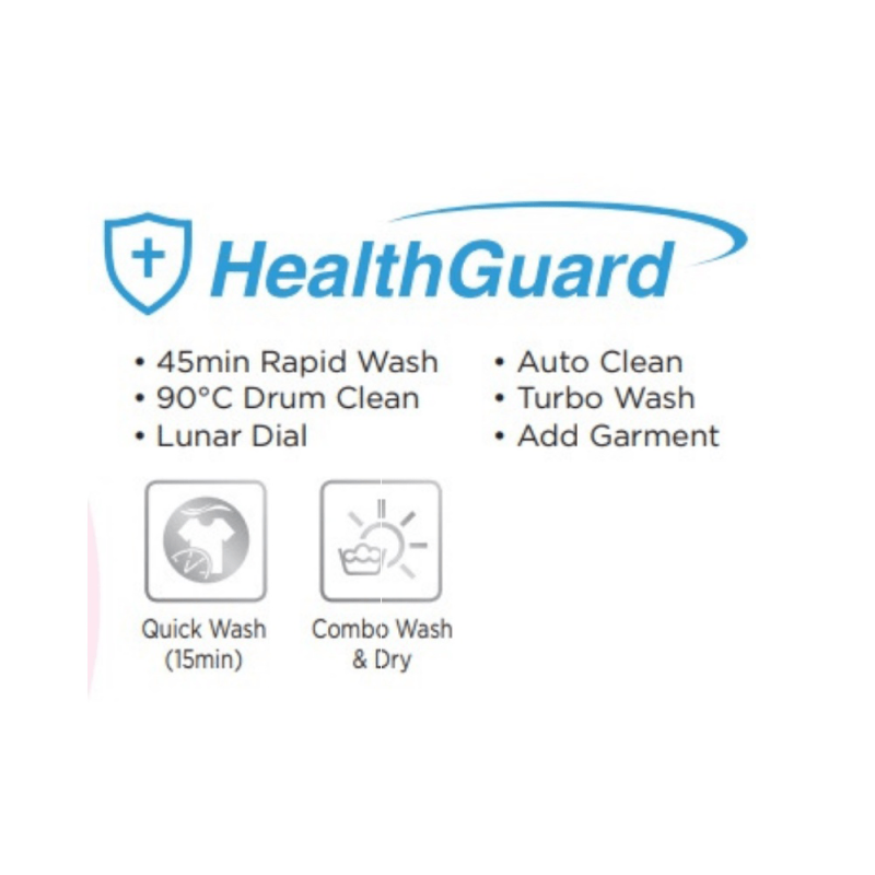 MIDEA 7.5kg Inverter Front Load Washer MF100W75B | Health Guard Self ...