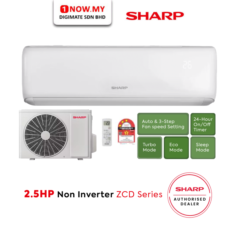 SHARP 2.5HP Non Inverter Air-Conditioner AHA24ZCD | Cooling AC ...