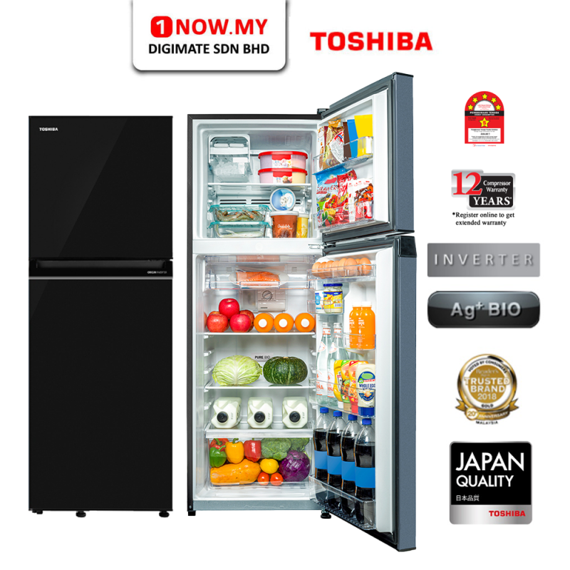 TOSHIBA 270L Inverter Top Freezer Refrigerator GR-RT300WE-PMY(UK ...