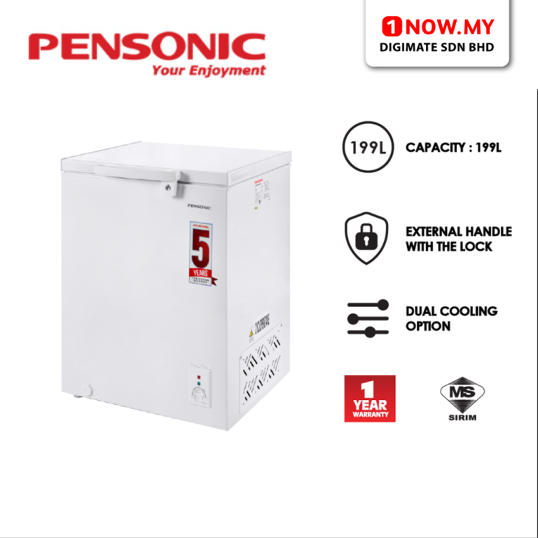PENSONIC 199L Chest Freezer PFZ-203 | 4 Star Energy Saving - 1NOWmy ...