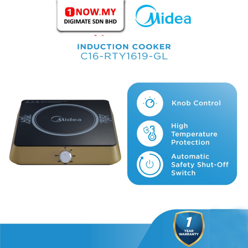 MIDEA 1 Burner Induction Cooker C16-RTY1619-GL | High Temperature ...