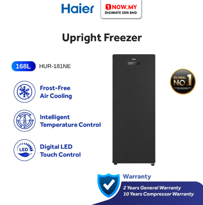 HAIER 168L Upright Freezer HUR-181NE | Frost Free Deep Fast Freezing ...