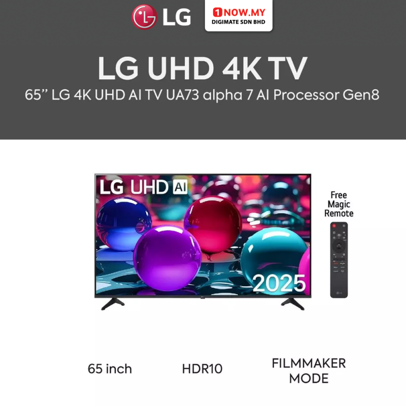 LG 65" UA73 4K UHD AI Smart TV 65UA7350PSB | Ultra Big TV Screen HDR10 ...