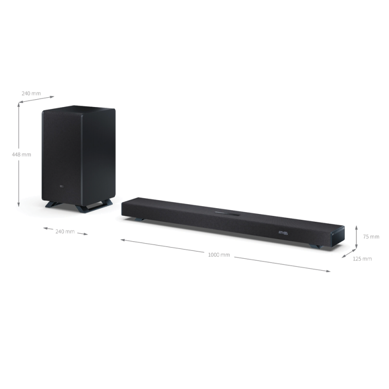 SHARP 3.1.2ch Q Sound Bar With Wireless Subwoofer HT-SBW53121 - 1NOWmy ...