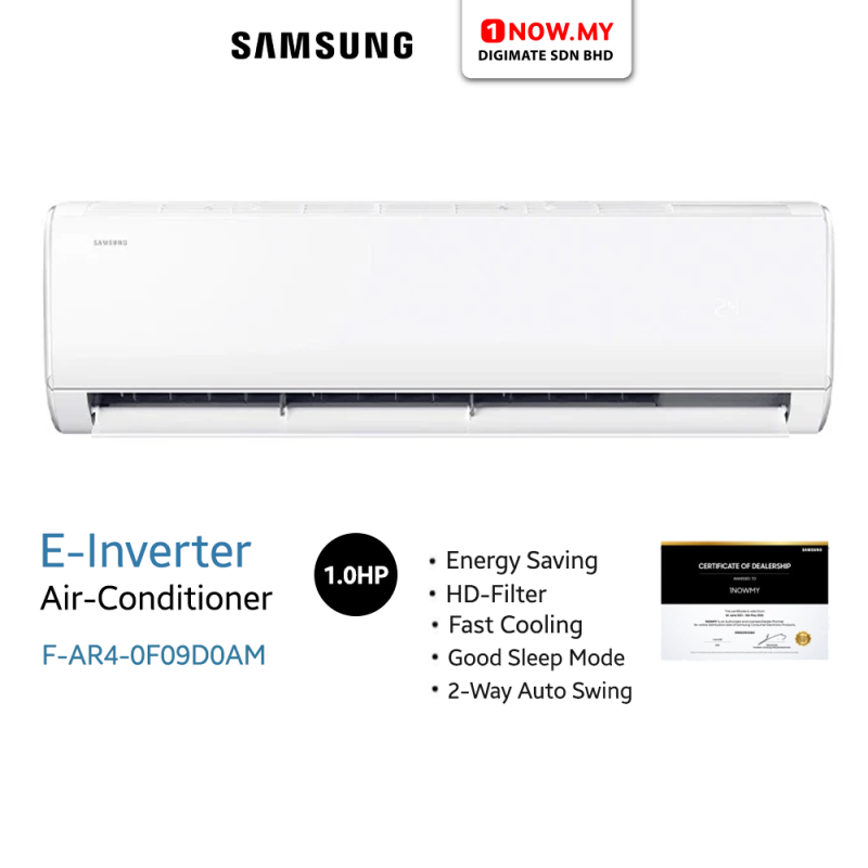 SAMSUNG 1HP E-Inverter Wall Mount Air Conditioner F-AR4-0F09D0AM | AC ...