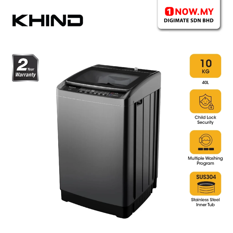 KHIND 10kg Non Inverter Top Load Washing Machine WM100A | 3 Star Energy ...