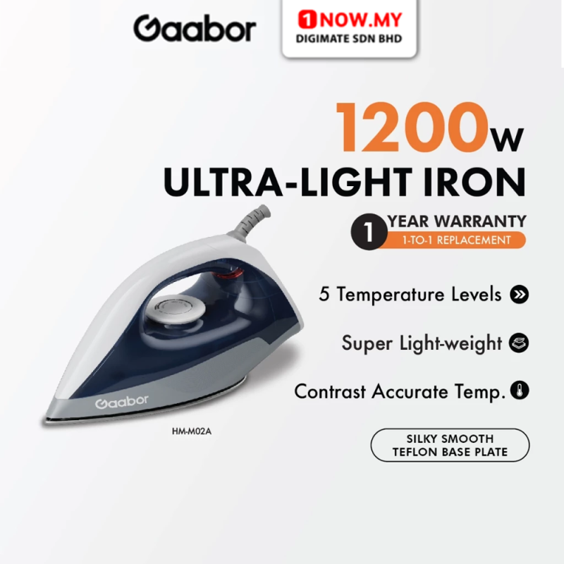 GAABOR Dry Iron Ultra Light 1200W HM-M02A - 1NOWmy Digimate: Best ...